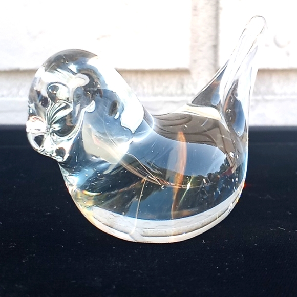 Unmarked | Accents | Vintage Clear Art Glass Bird Paperweight Figurine ...
